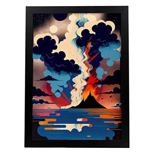 Nacnic Explosif Affiche Dans Le Style Japonais Ukiyo Paysages Abstraits ...