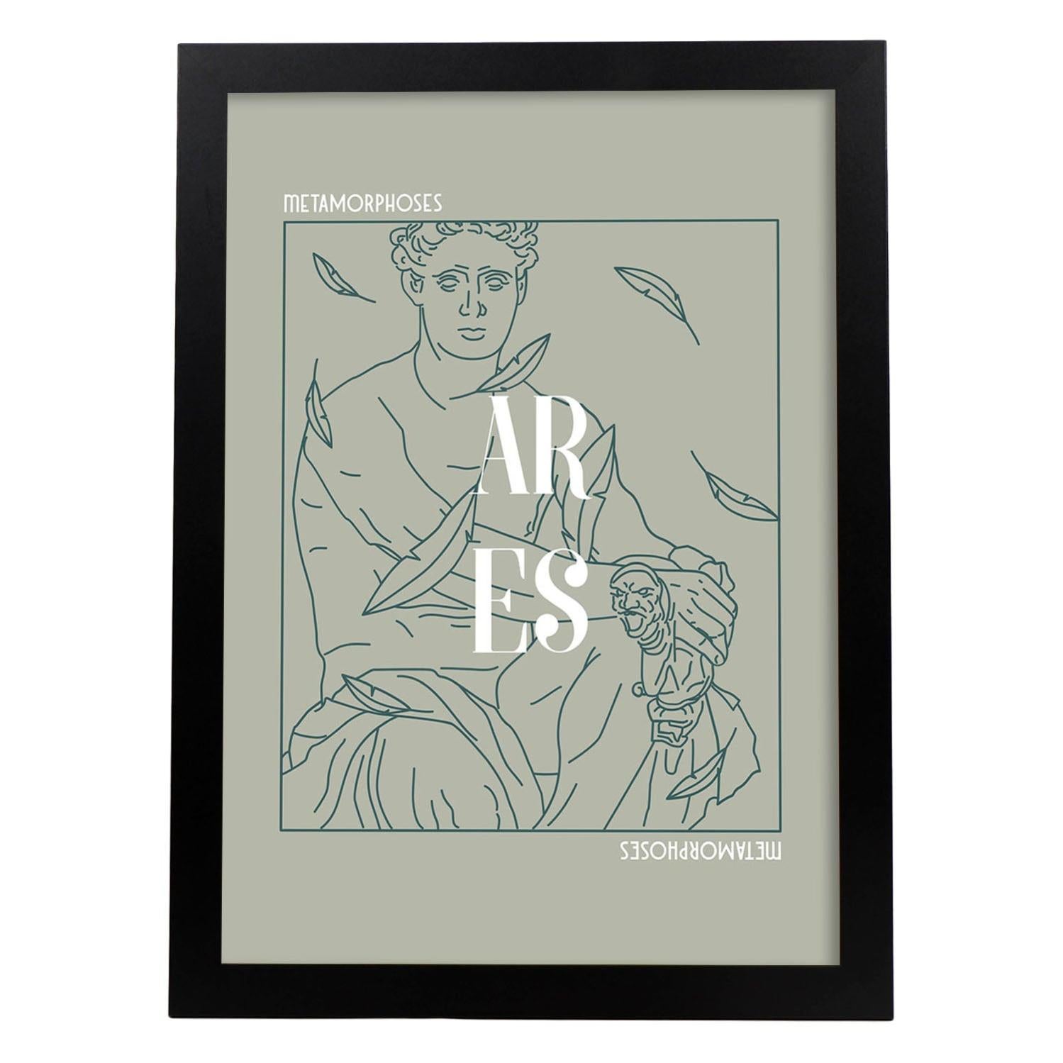 Ares Lame. Affiches Avec Des Illustrations Minimalistes Des Dieux De La ...
