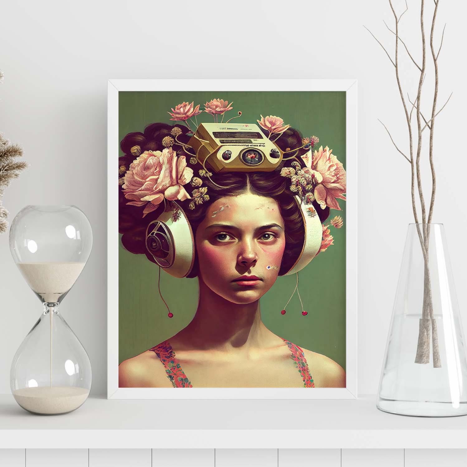 Fleur Casque Affiche De Surréalisme Cinématographique Illustrations Et ...