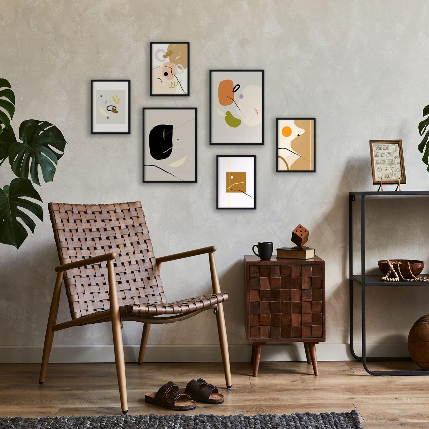 Ensemble De 6 Affiches Minimalisme. Collection De Feuilles Avec ...