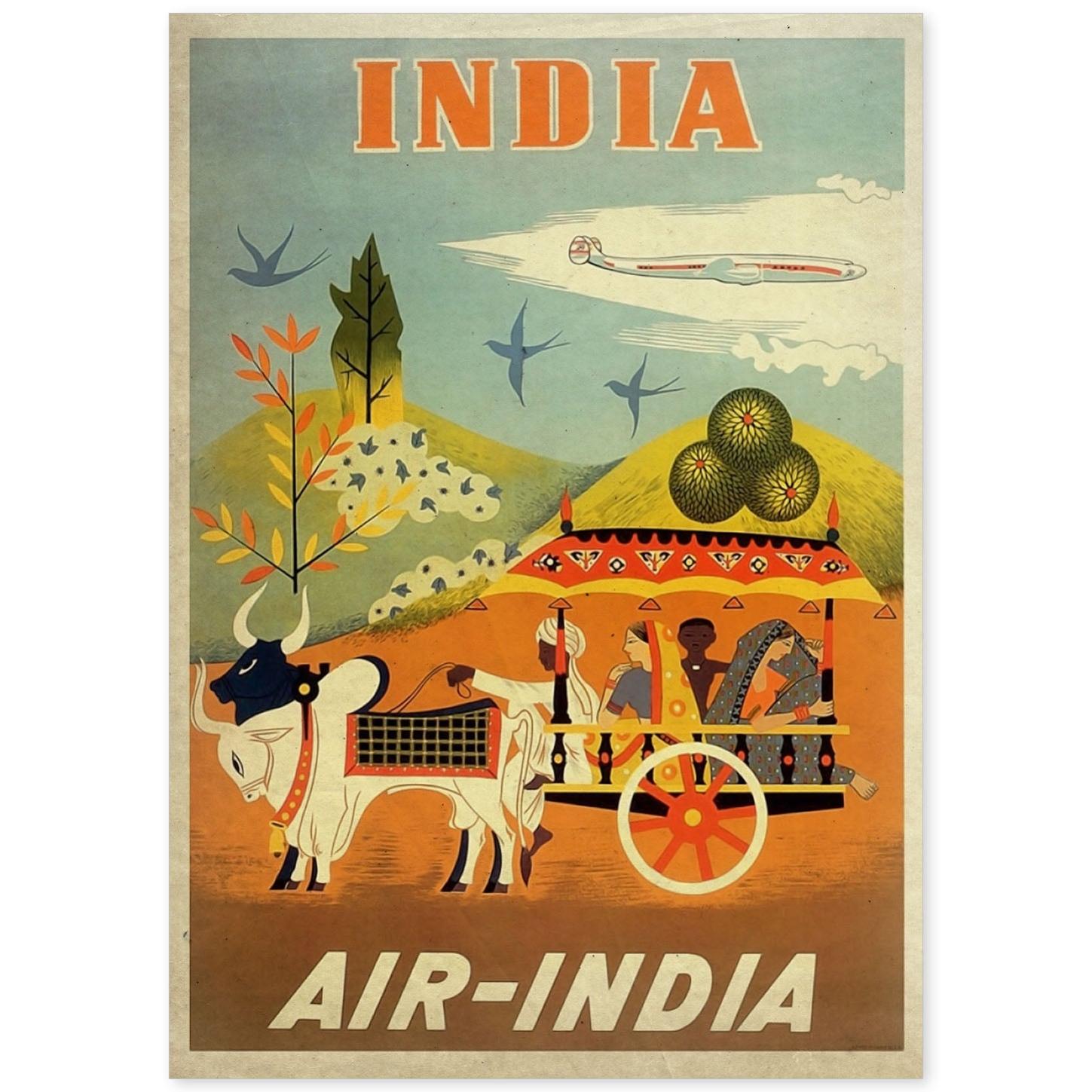 Poster Vintage De Airindia Con Imágenes Vintage Y De Publicidad Antigua ...