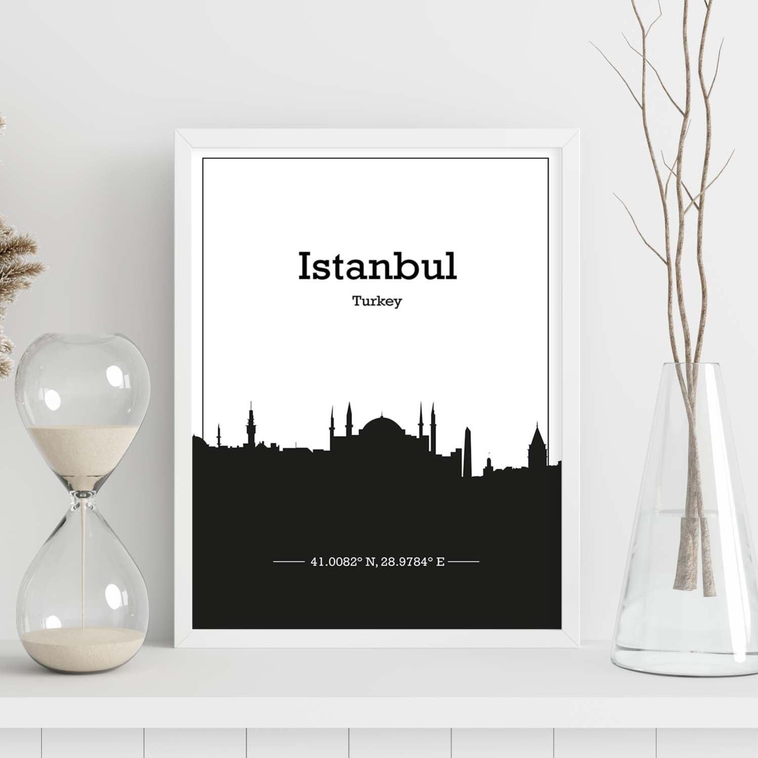 Istanbul Turchia Mappa Poster Skyline Of Cities Of Asia Australia E ...