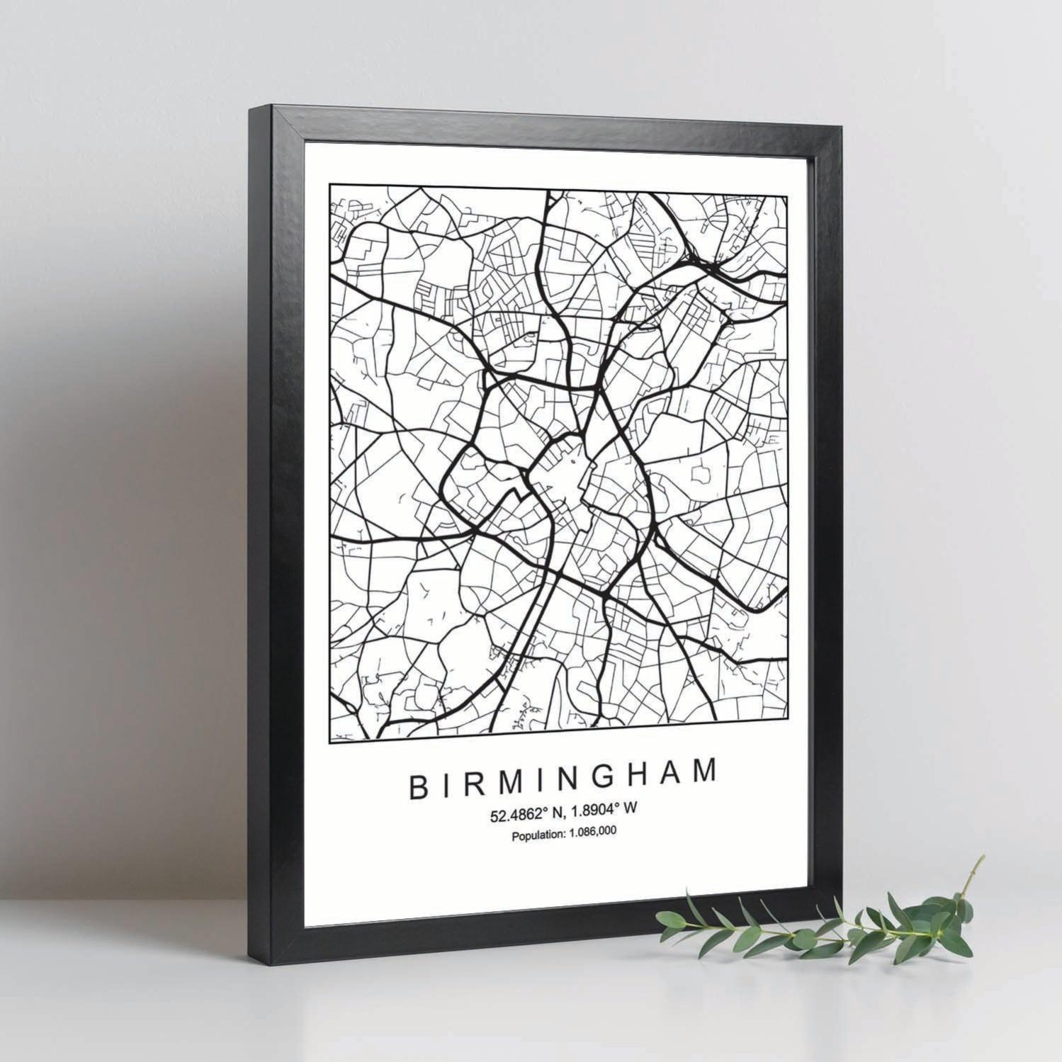 Birmingham City Map Sheet Style Nordic In Bianco E Nero | Leroy Merlin