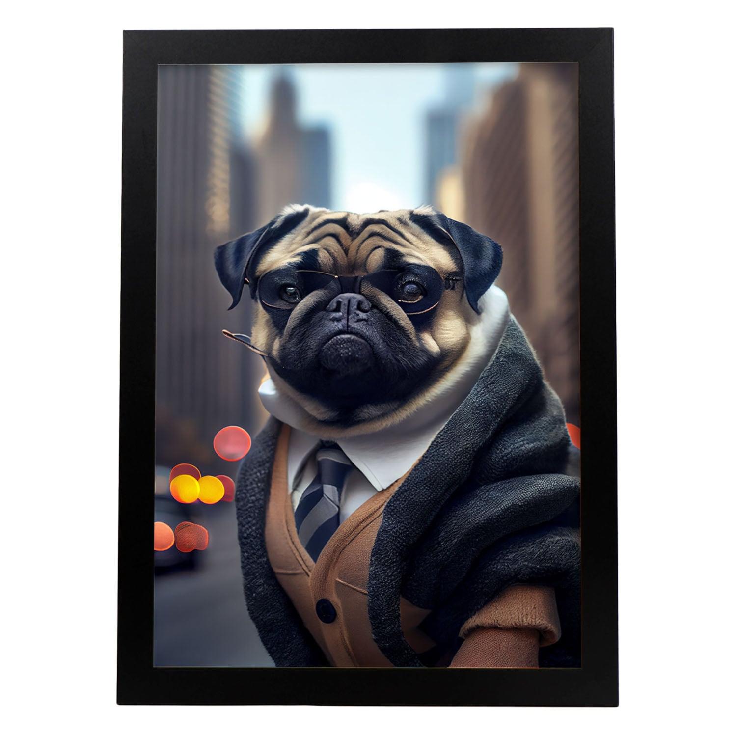 Nacnic Lámina Pug Generoso En Estilo Fotografía A Todo Color Divertidas ...