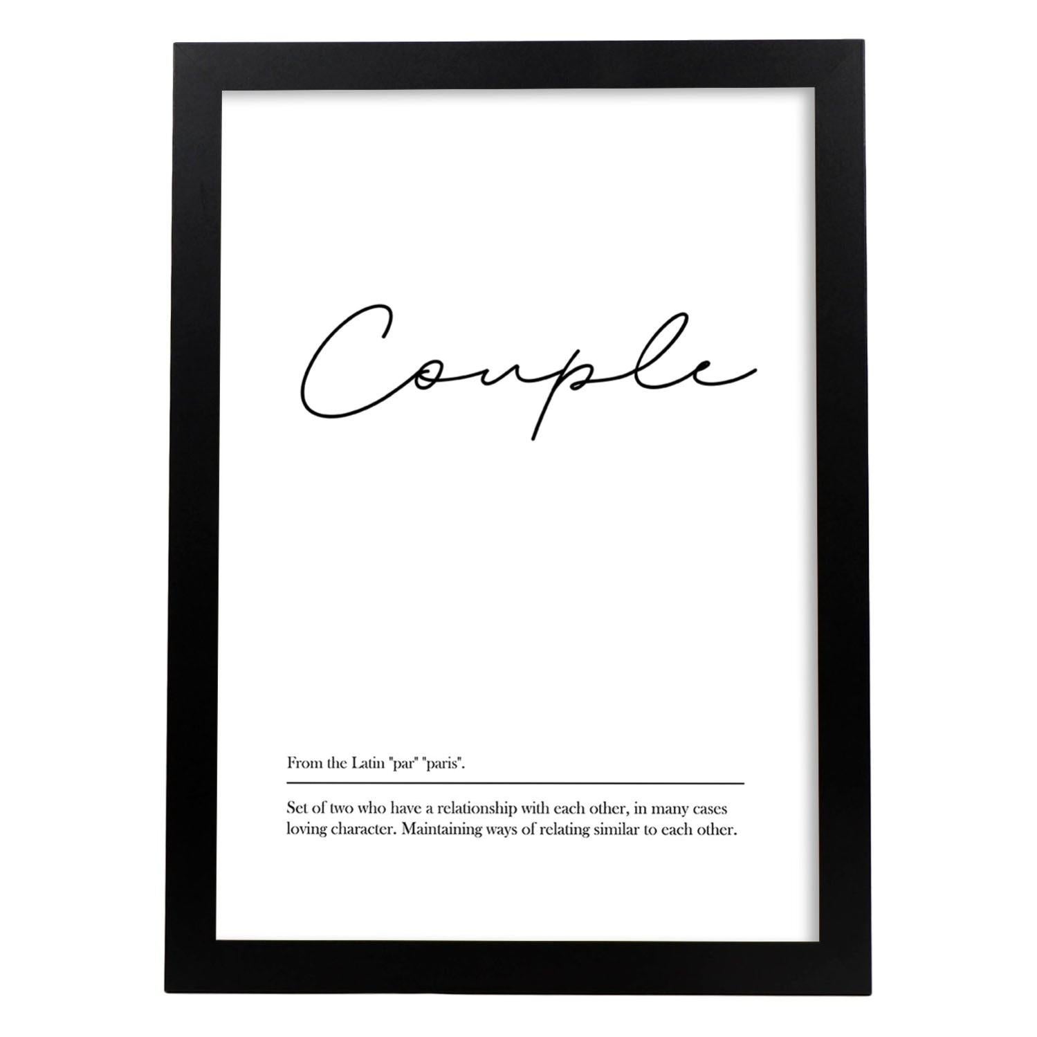 Définition En Anglais Couple. Affiche De Mot Avec Définitions. Sans ...
