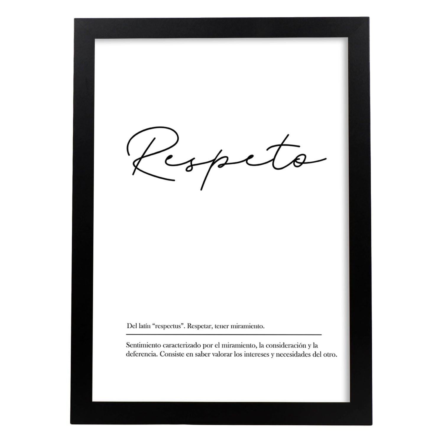 Plaque Avec La Définition Du Mot Respect Sur Fond Blanc Nordique Sans ...