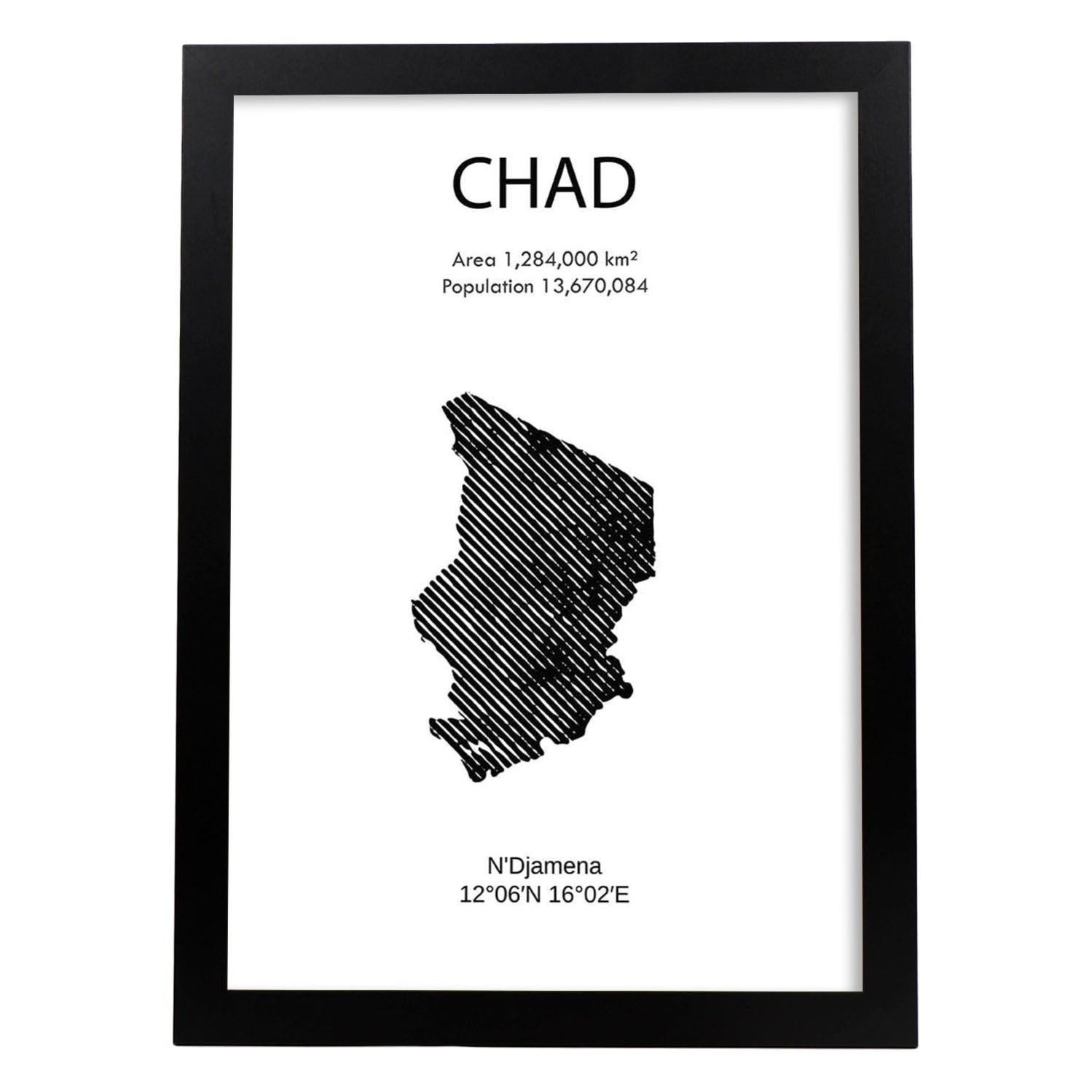Chad Poster. Plaques De Pays Et Continents Du Monde. Sans Cadre A3 ...