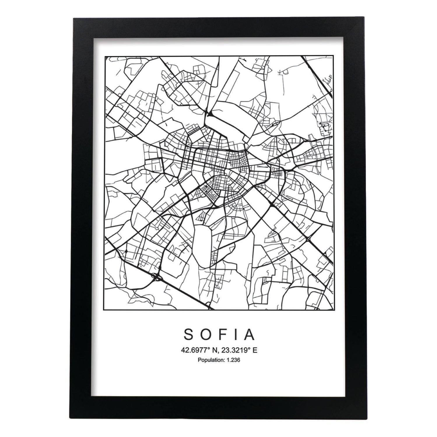 Feuille De Carte Du Style Nordique Sofia En Noir Et Blanc. Sans Cadre A3 | Leroy Merlin