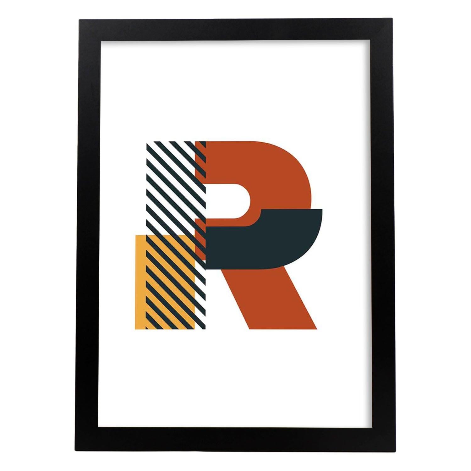 Affiche De Lettre R. Lame De Style Géométrie Avec Des Images D'alphabet ...