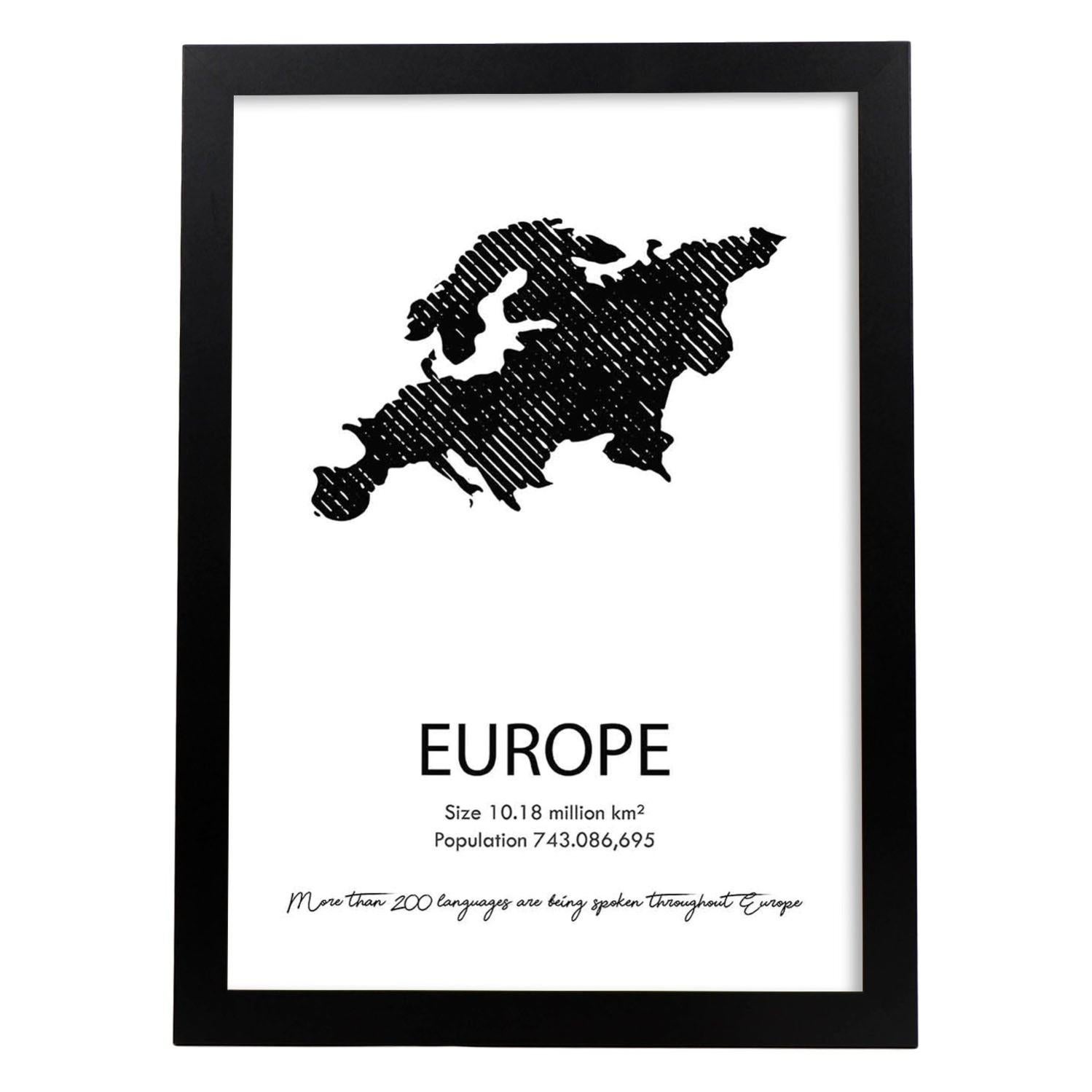 Affiche De L'europe. Plaques De Pays Et Continents Du Monde. Sans Cadre ...