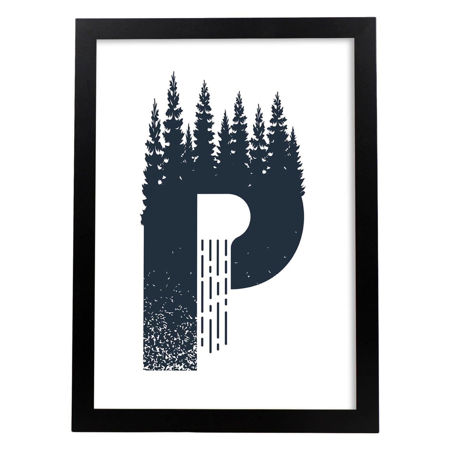 Paroles P Avec Forêt Et Montagnes. Nature.posters De Lettres Avec ...