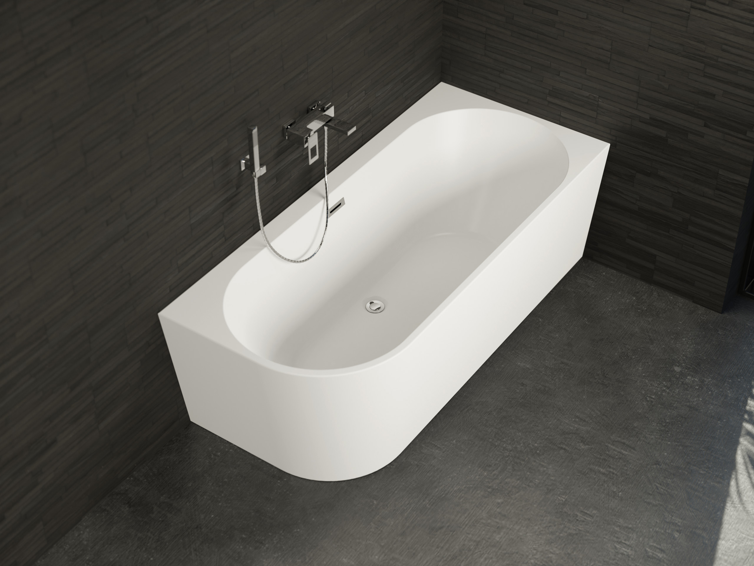 Baignoire semi-îlot Murale CAPRI 180 Droite L. 180 x l. 81 cm, by SPALINA | Leroy Merlin