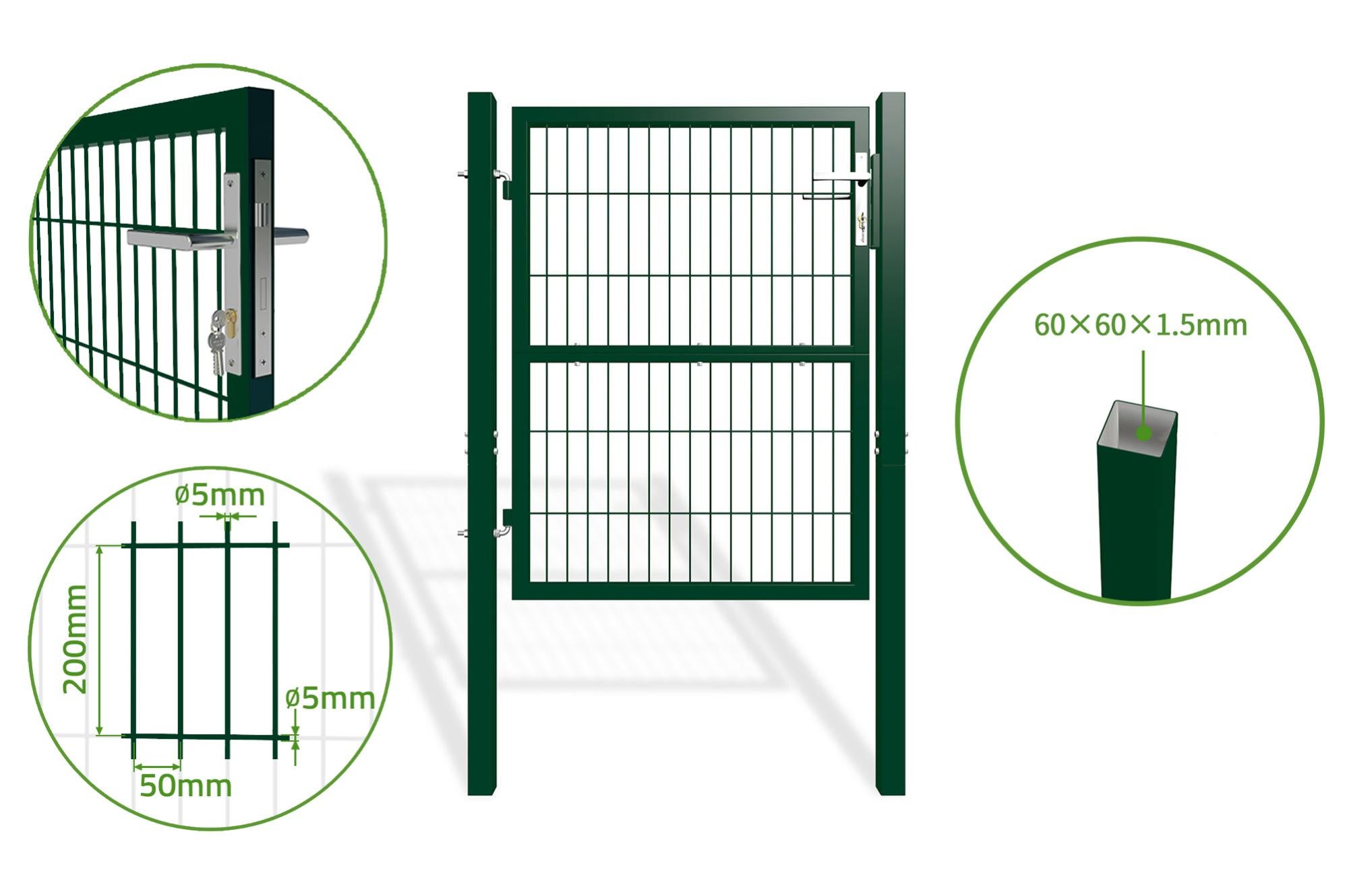 Cancello per recinzione in rete RAZO 100P120 Verde | Leroy Merlin