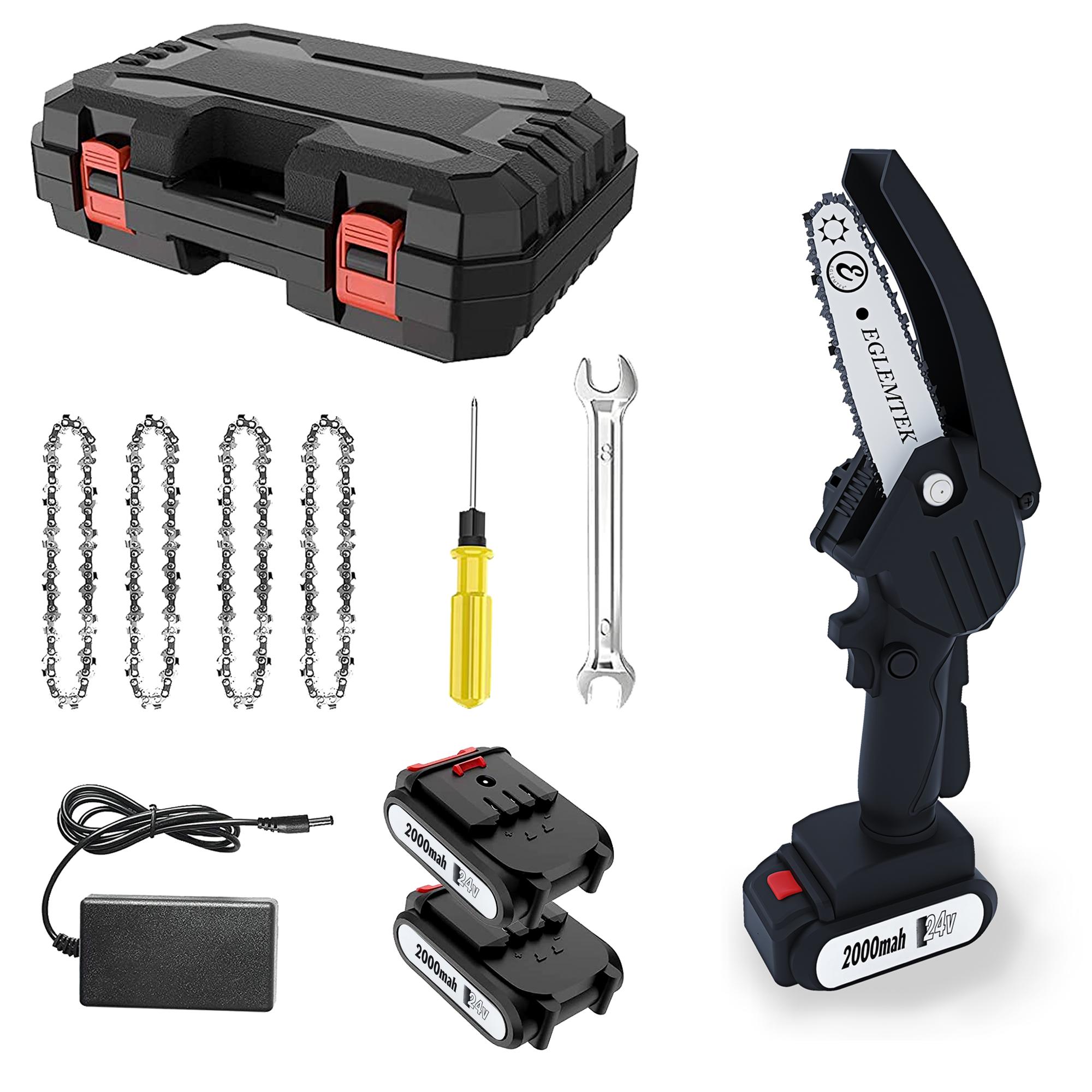 Mini Motosega A Batteria Elettrica Portatile Con 4 Catene 2 Batterie E ...