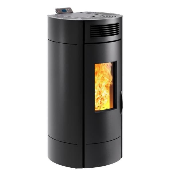 Stufa a pellet nera LODI 8 waterproof WiFi - 08 kW - Tramoggia 16,5 kg ...