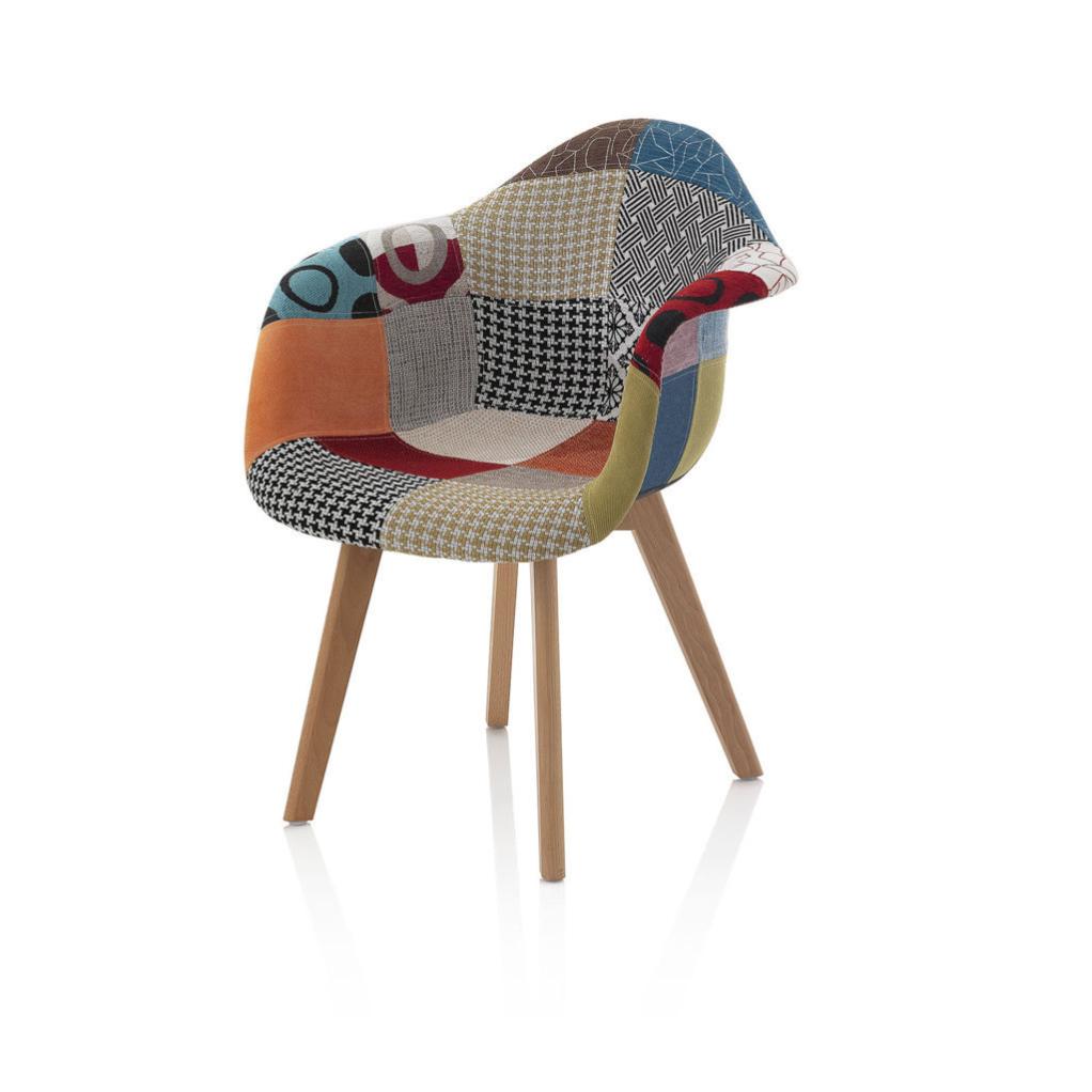 Set 2 poltroncine patchwork MOSAICO in legno e tessuto | Leroy Merlin