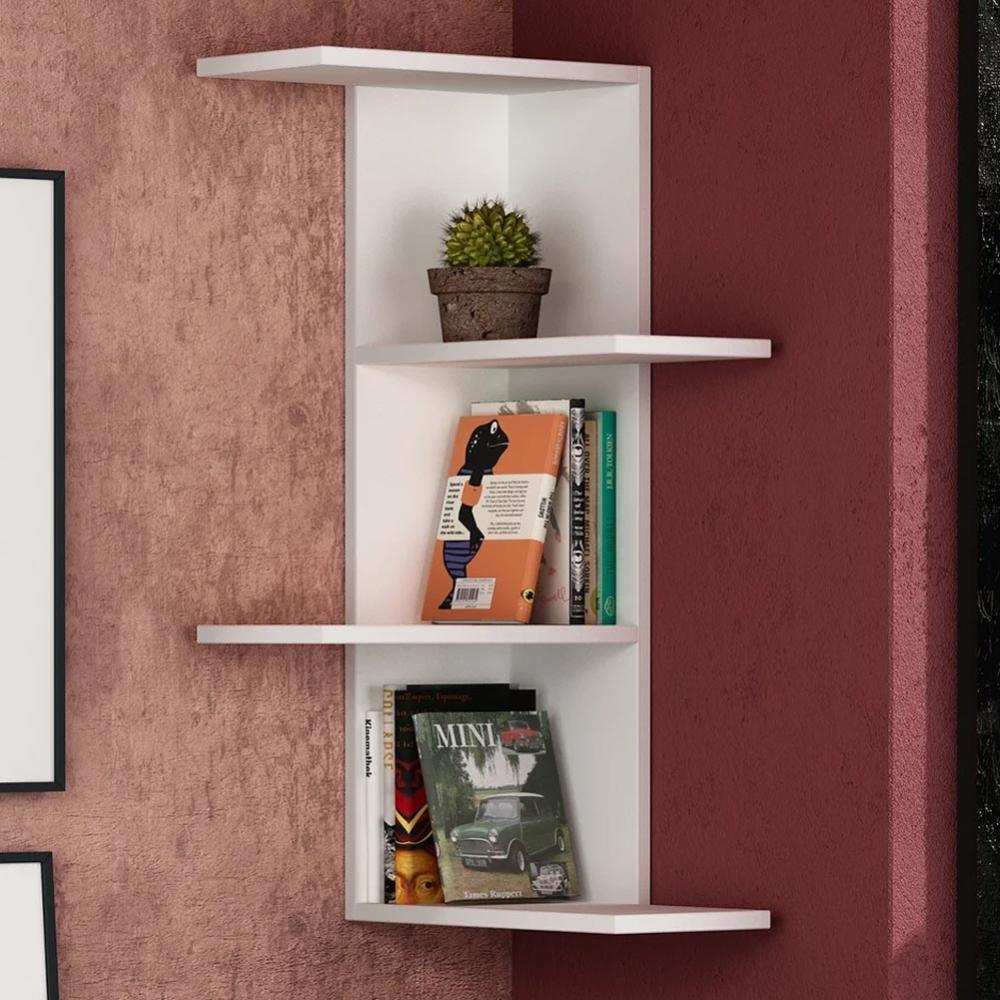 Libreria Scaffale Mensole Parete Angolare Moderna 4 Ripiani Angolo ...