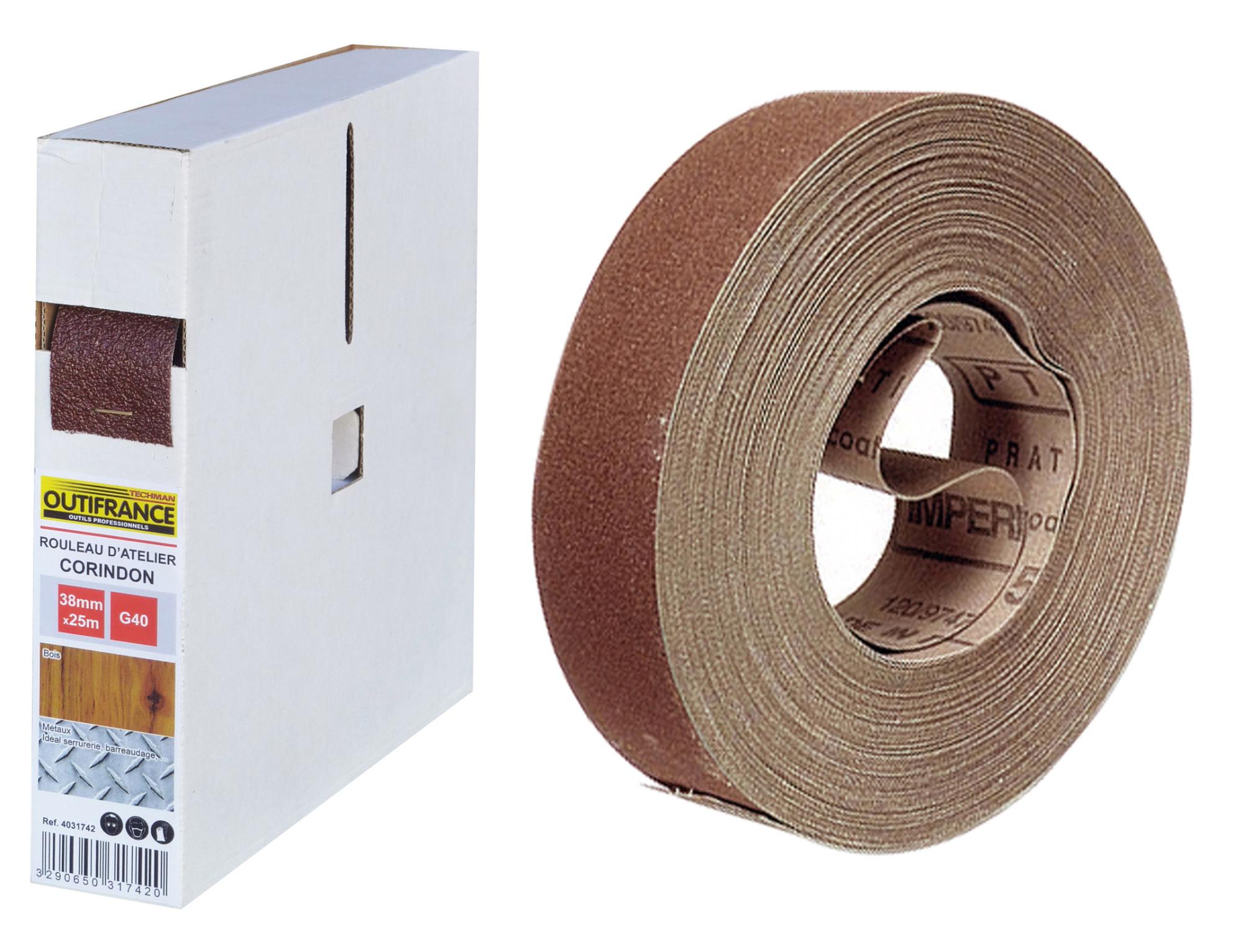 Rollo taller corindón 38mm x 25m gr.240 | Leroy Merlin