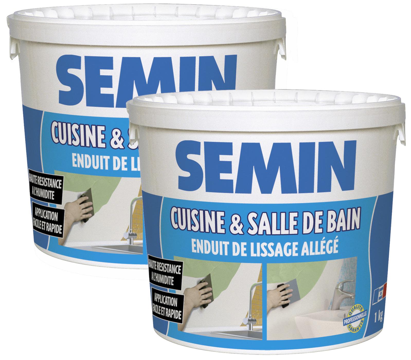 Lot de 2 enduits de lissage cuisine et salle de bain Semin - adapté aux ...