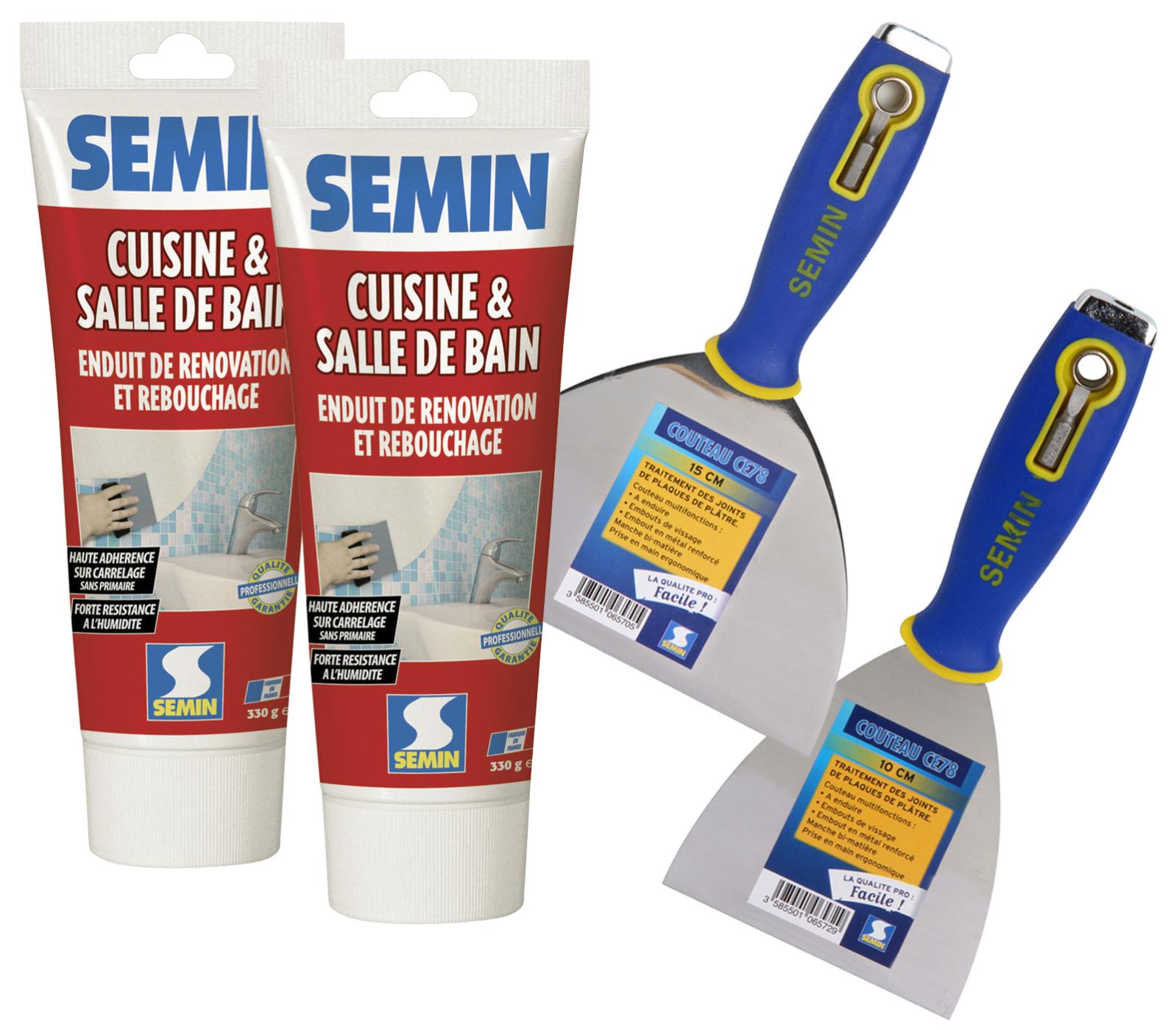 Lot de 2 enduits de rebouchage et rénovation spécial cuisine et salle ...