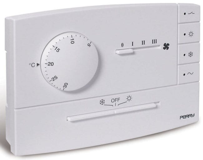 Perry Perry 1TPTE565B bianco Termostato per Fan Coil da parete bianco ... Perry Perry 1TPTE565B bianco Termostato per Fan Coil da parete bianco ...