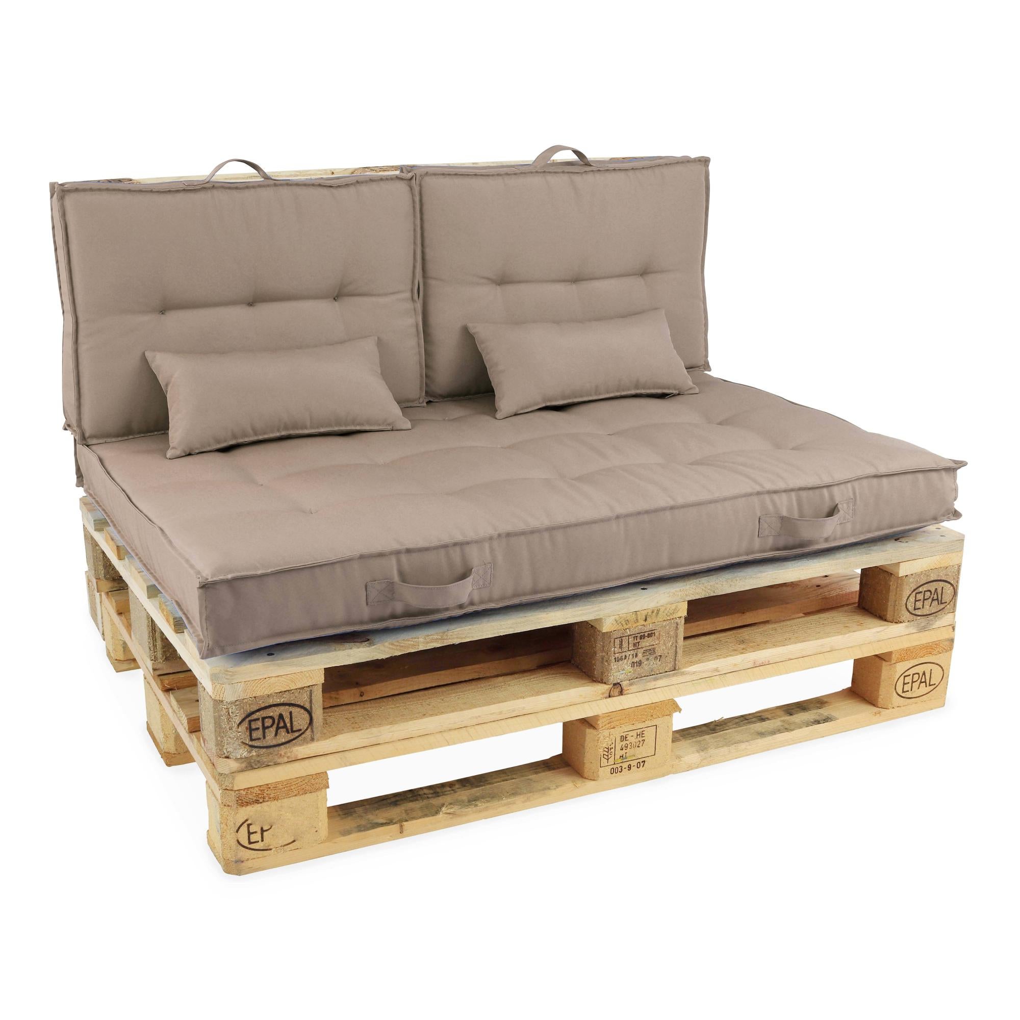 Set da giardino con palette e cuscini color talpa | Leroy Merlin