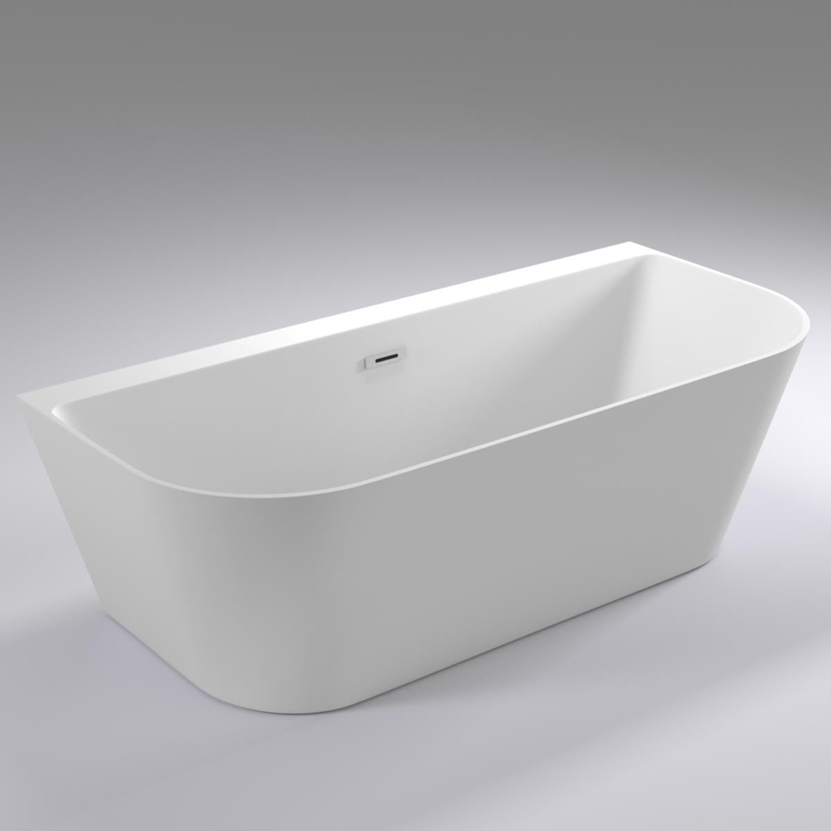 Vasca da bagno moderna filo muro freestanding bianca Mues Lalla | Leroy ...