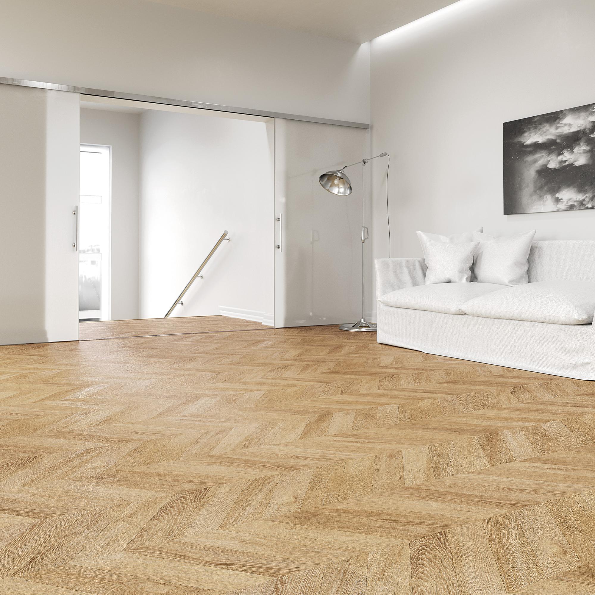 SUELO LAMINADO FAUS HIGH-TECH ESPIGA BOHO- Efecto Parquet entablillado- Apto suelo radiante ...