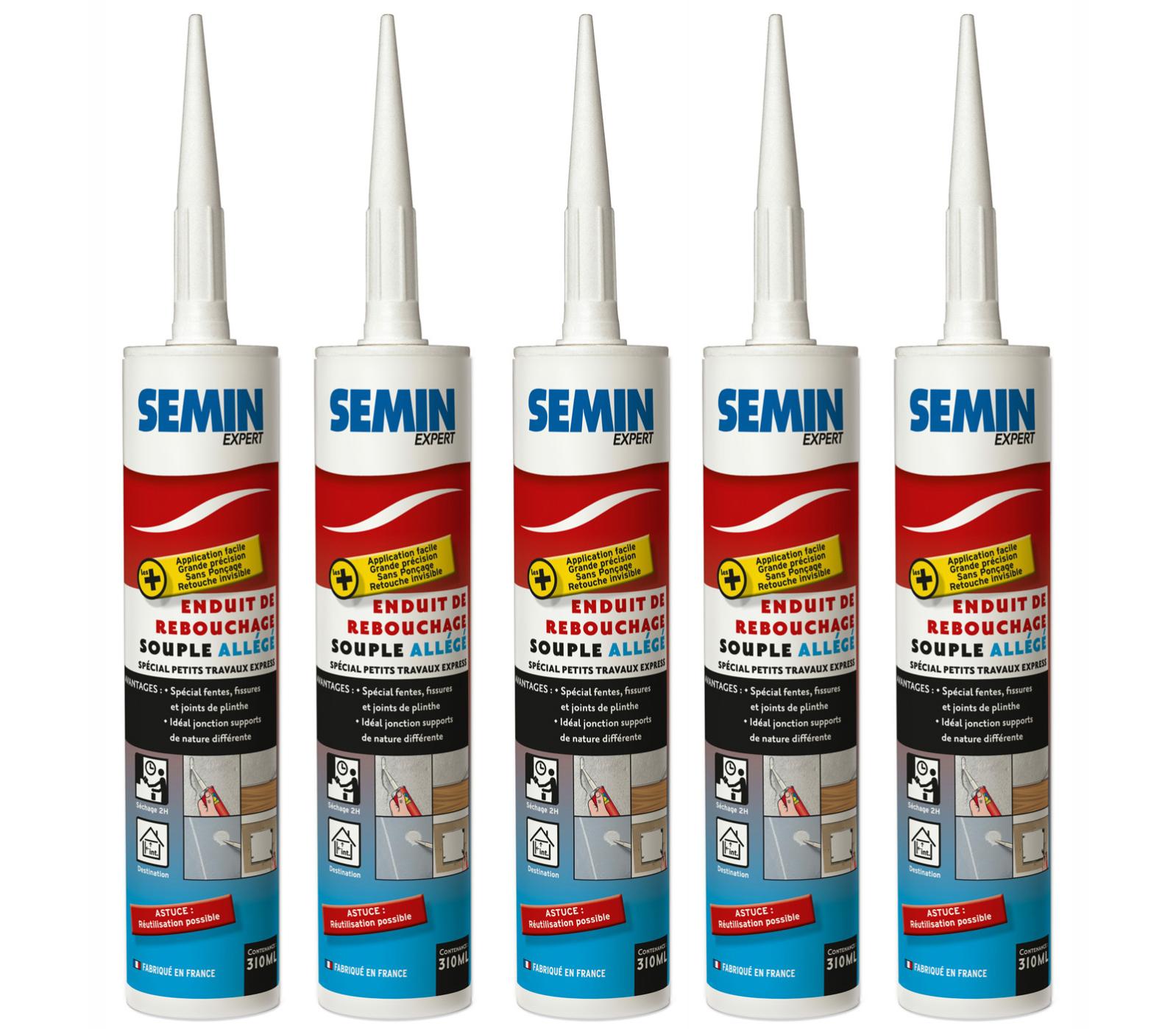 Lot de 5 enduits de rebouchage allégé pour trous et fissures Importants ...