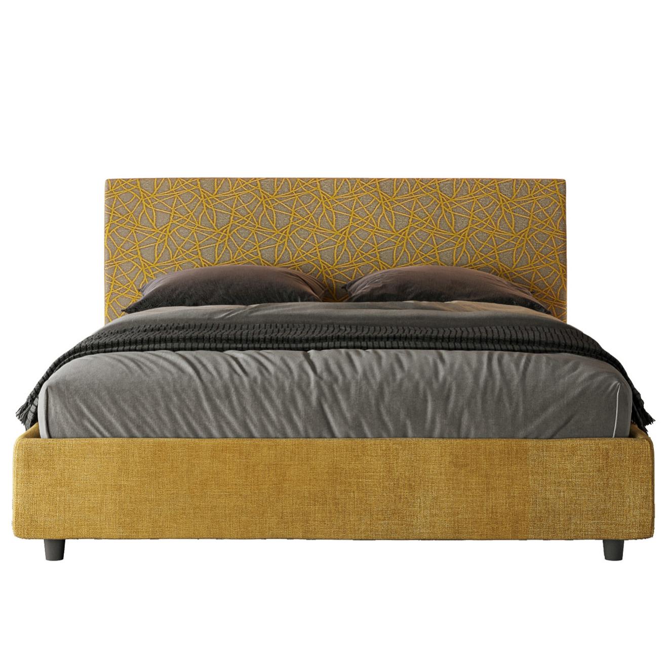 Letto contenitore imbottito 160x200 tessuto Era 06 giallo Arla | Leroy ...