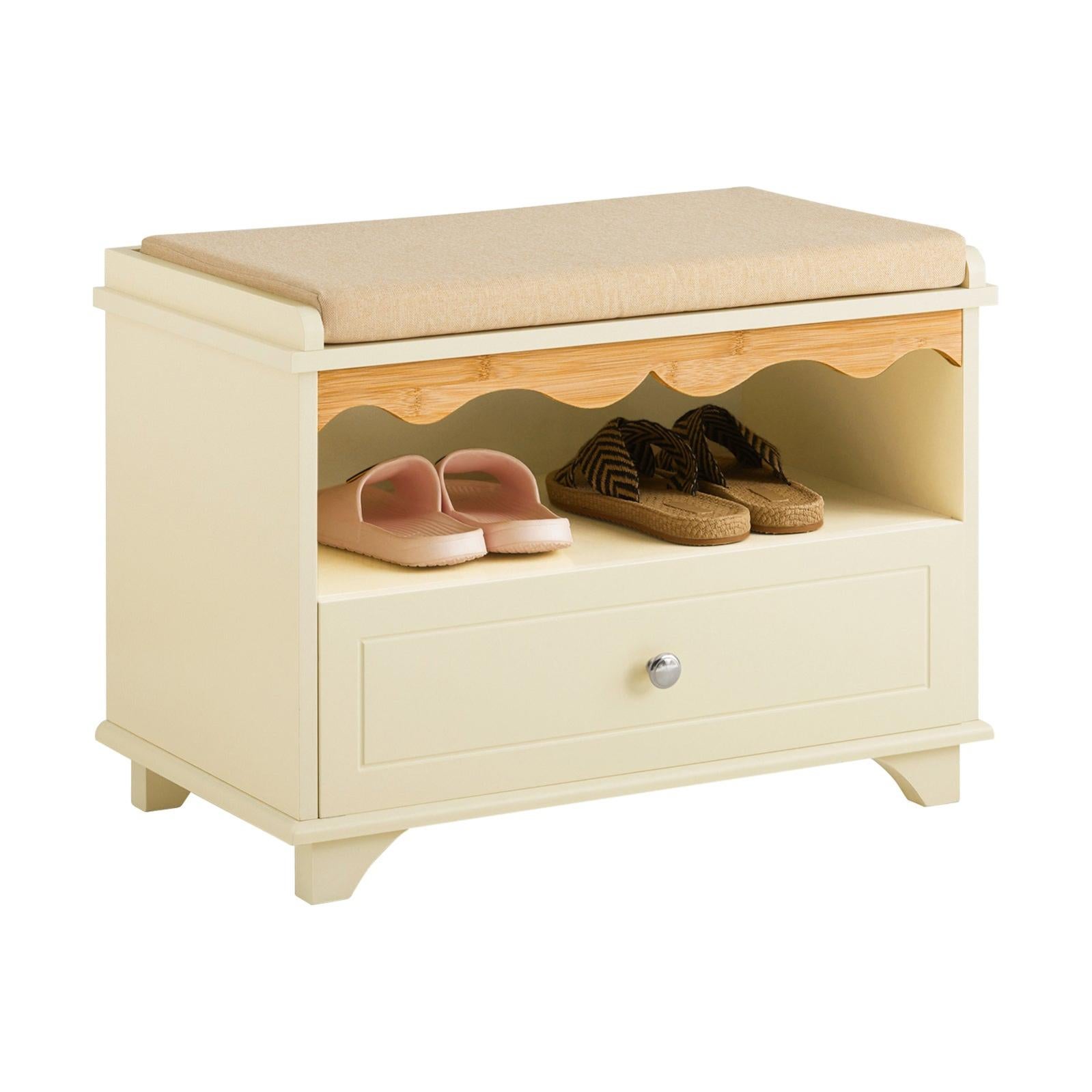 Banco Zapatero con 1 Compartimento y 1 Cajón para Entrada Dormitorio 60 ...