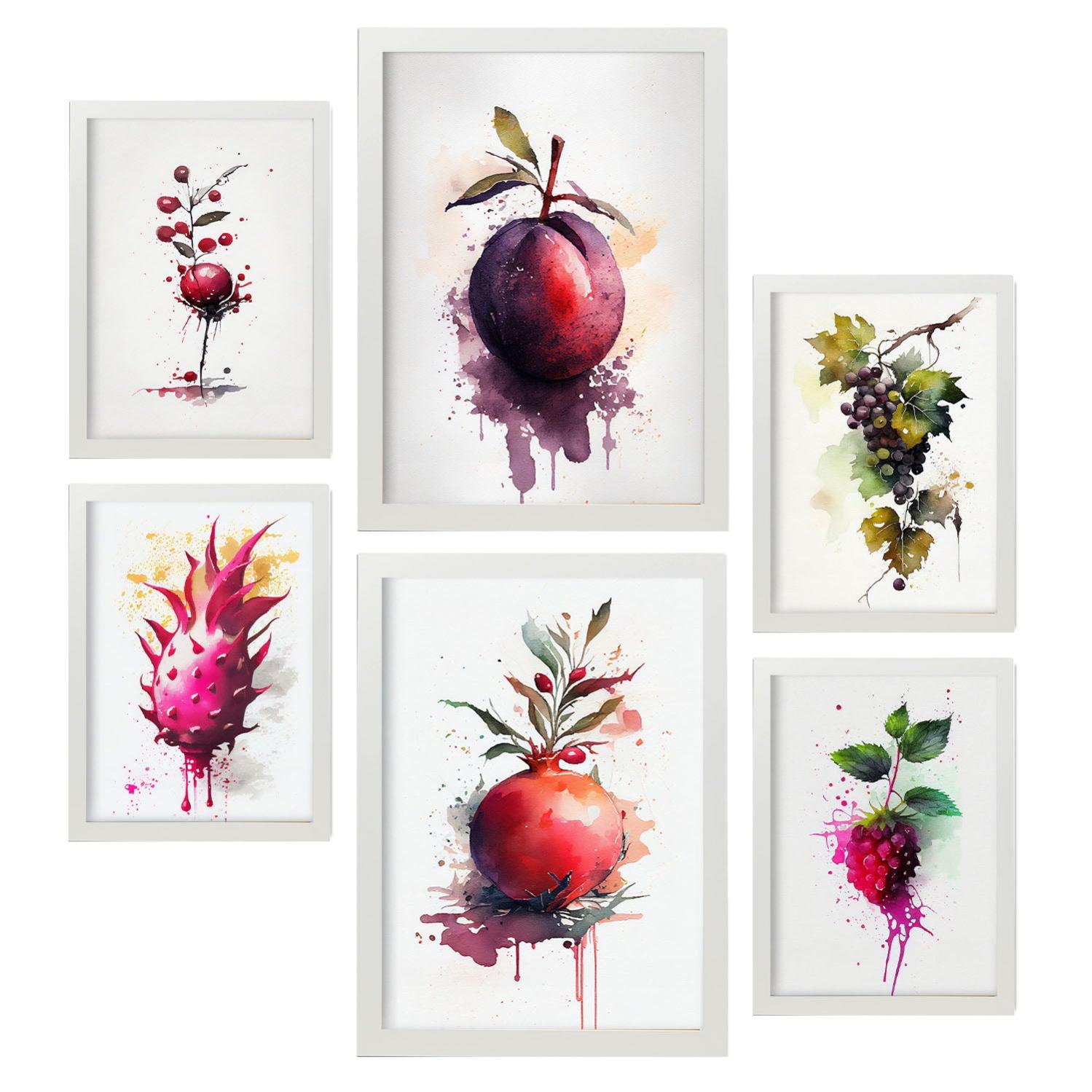 Nacnic Posters Di Frutti Viola Stampe Di Frutta Verdura E Cibi Sani In ...