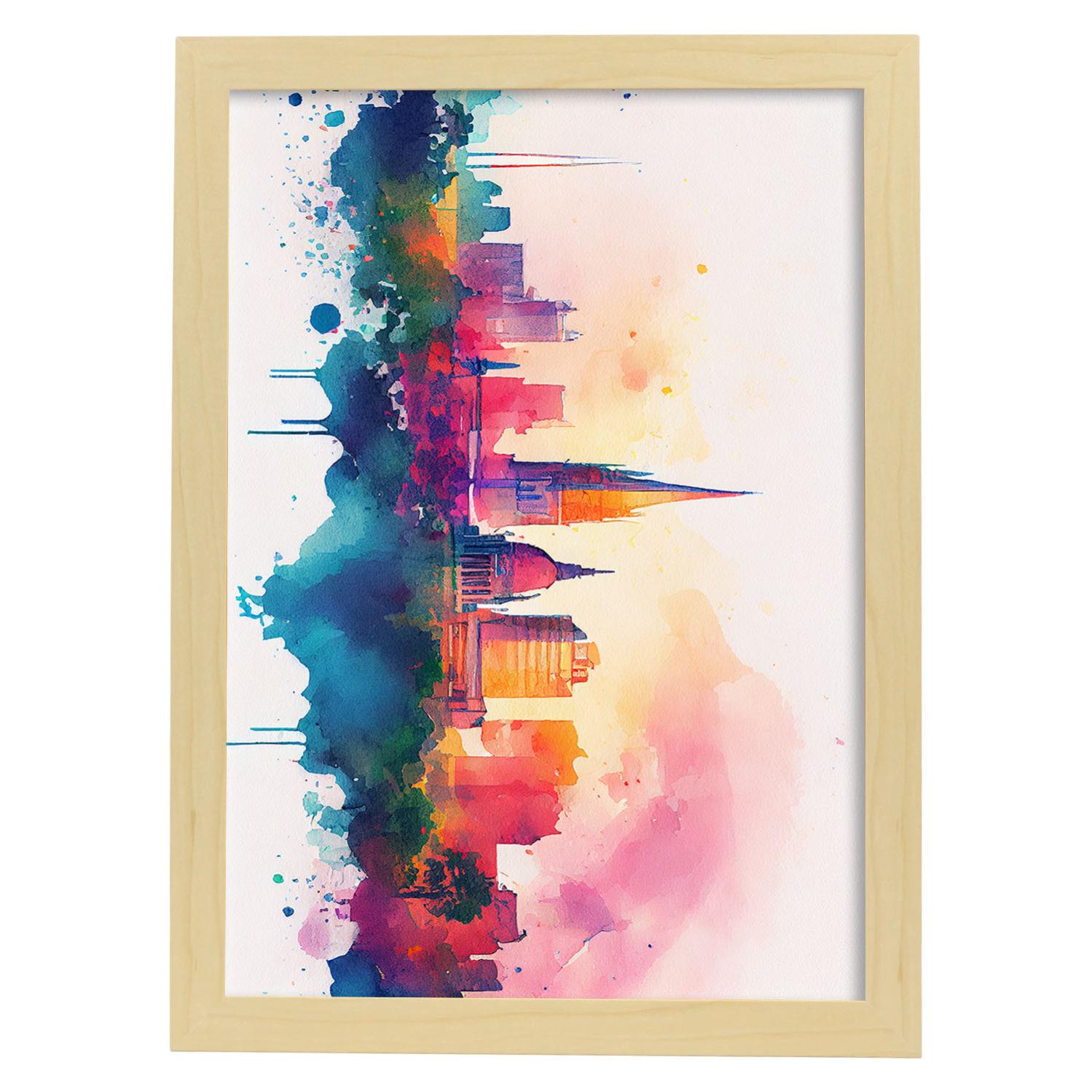 Pôster De Arco Delicado Em Ilustrações De Monumentos De Estilo De Tinta ...