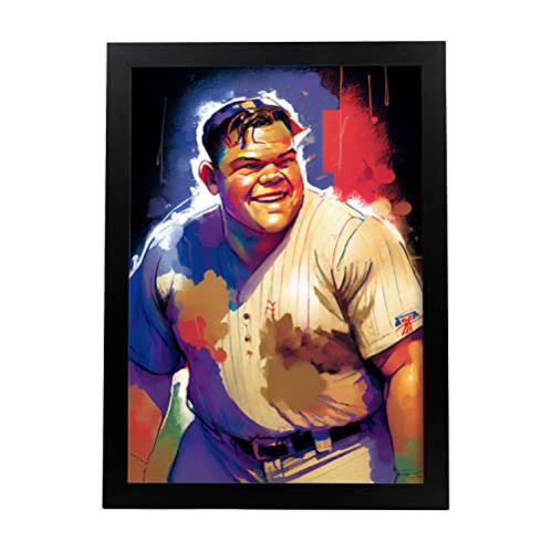 Nacnic Poster Di Babe Ruth In Stile Ritratto A Colori Cartoon ...