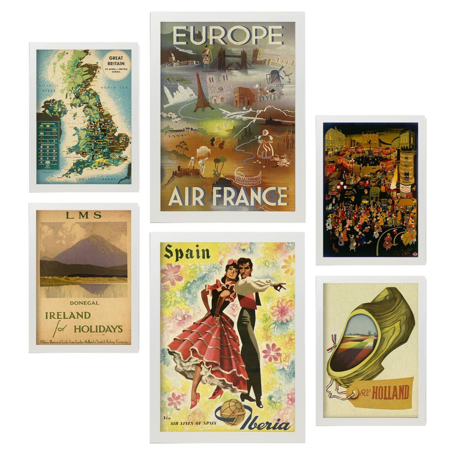 Nacnic Posters Di Paesi Europei Illustrazioni A Colori Di Cartelloni ...