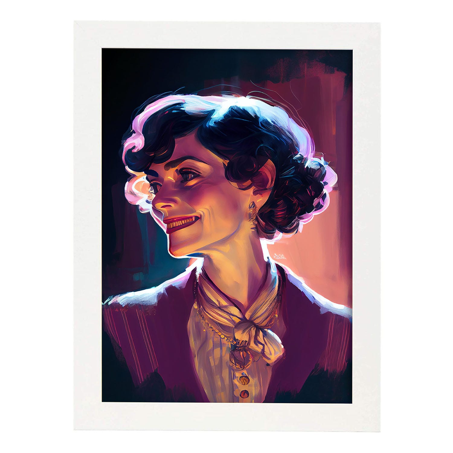Nacnic Coco Chanel Affiche En Style Portrait En Couleur Illustrations ... Nacnic Coco Chanel Affiche En Style Portrait En Couleur Illustrations ...