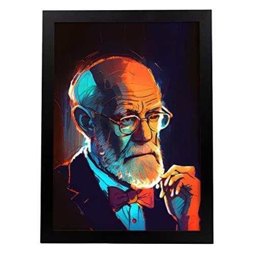 Poster Nacnico Di Sigmund Freud In Illustrazioni In Stile Ritratto A ...