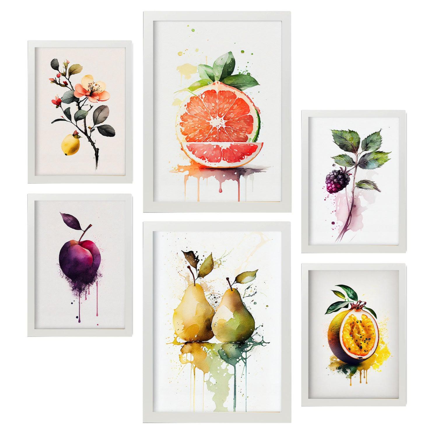 Nacnic Fruits Juteux Affiches Illustrations De Fruits Légumes Et ...