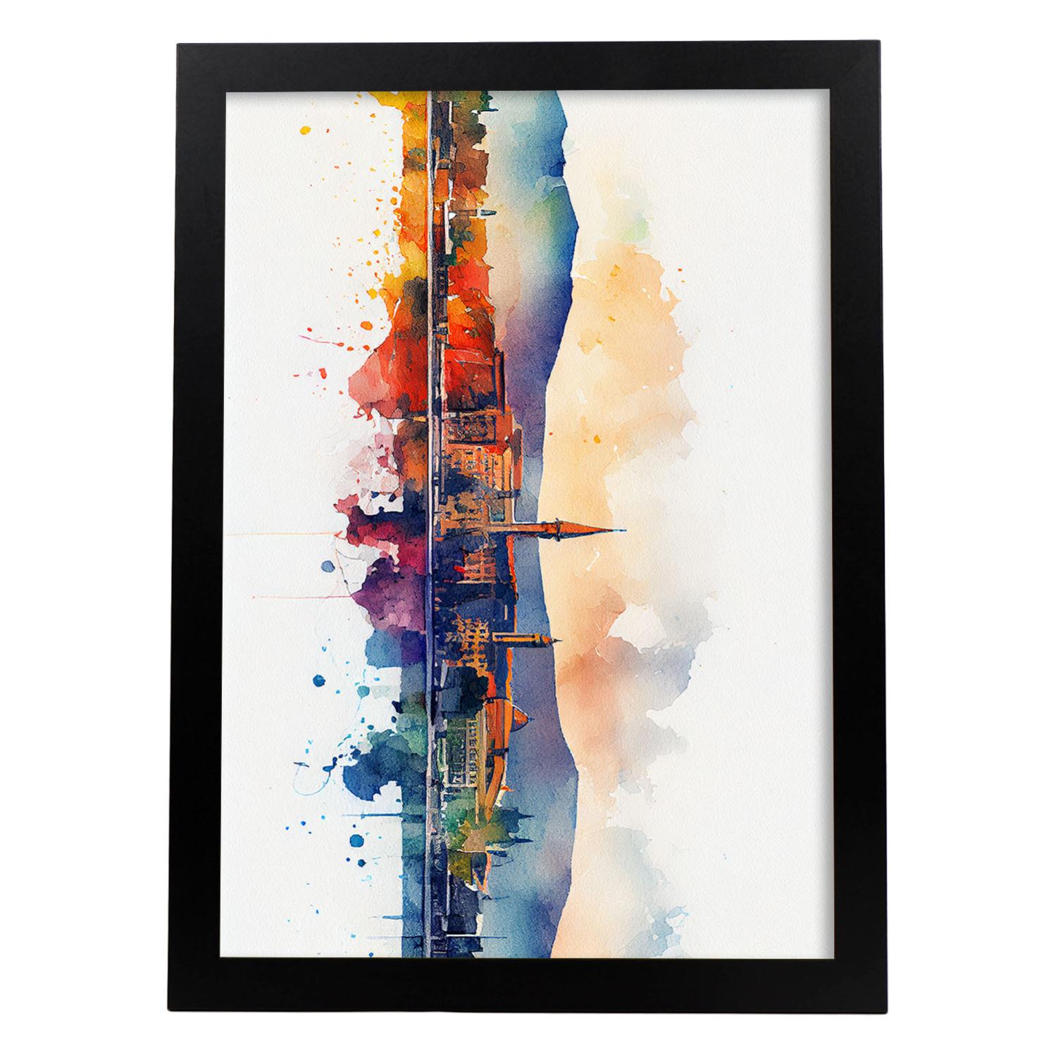 Nacnic Poster De Ginebra En Estilo Acuarela. Ilustraciones A Todo Color ...