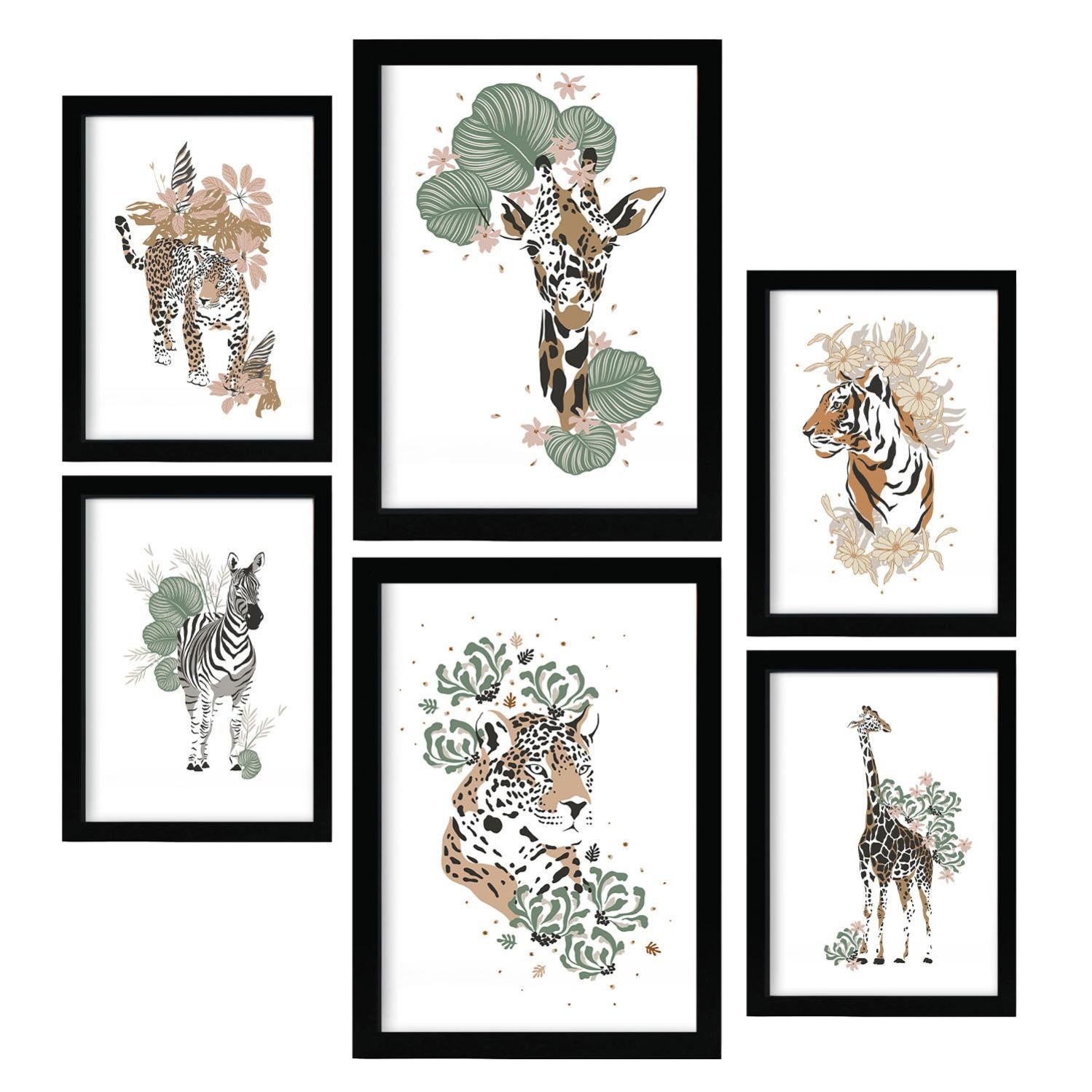 Nacnic Posters Di Animali Selvaggi Manifesti Di Sfondo Bianco Con Temi ...