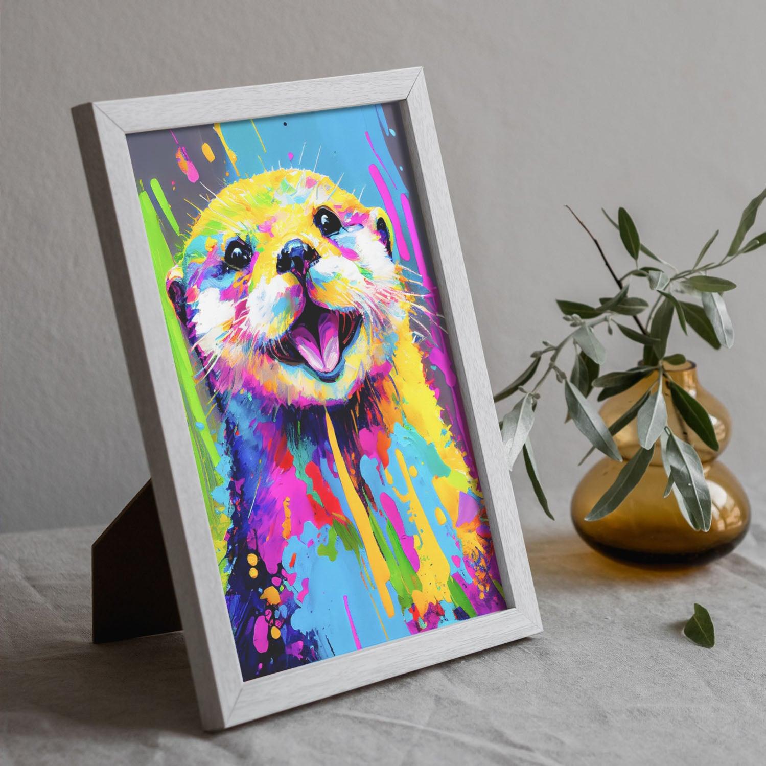 Nacnic Poster De Nutria Estilo Retrato. Coloridas Ilustraciones De ...