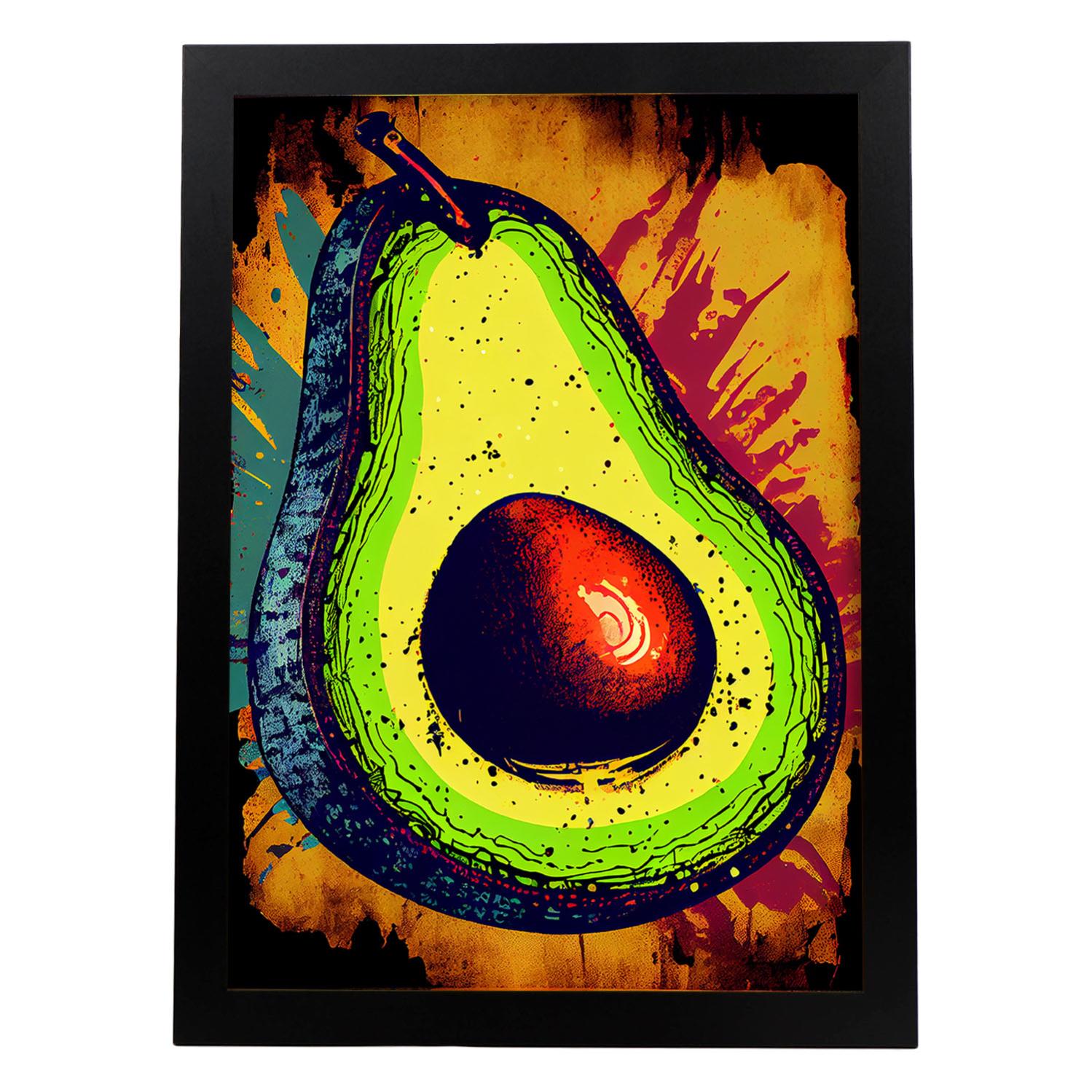 Avocat Affiche Colorée De Légumes Et De Fruits Illustration Mur Pop ...