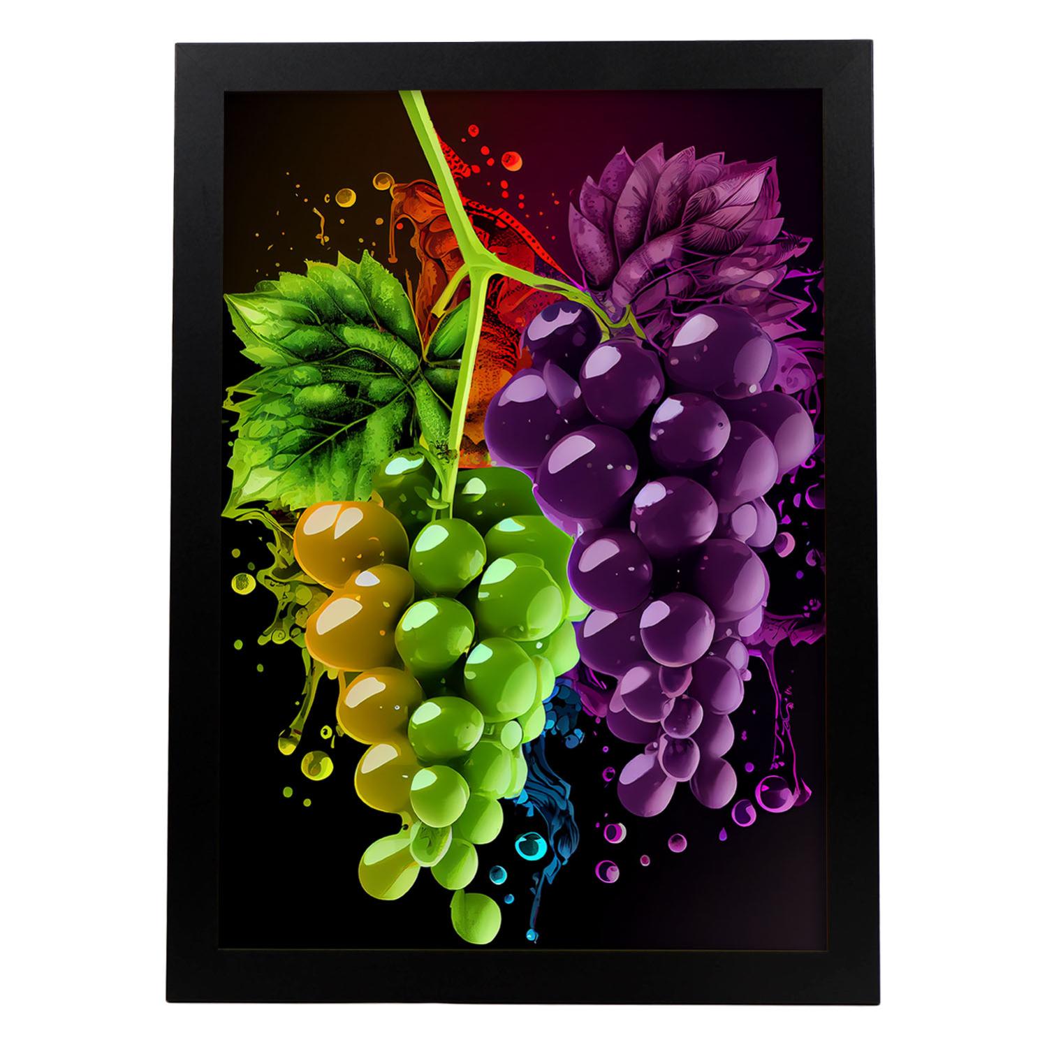 Raisins Affiche Colorée De Légumes Et De Fruits Illustration Mur Pop ...