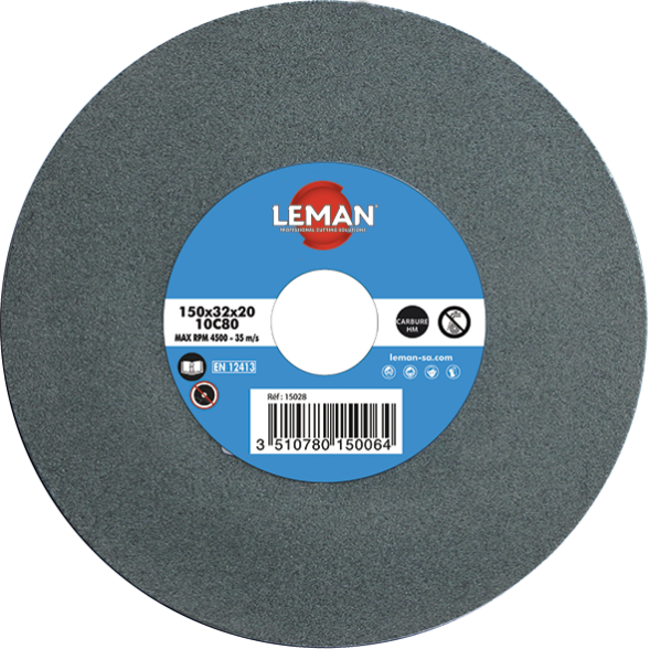 Meule vitrifiée verte pour métal Classic ø 200 Grain 80 Alésage 32 Ep ...