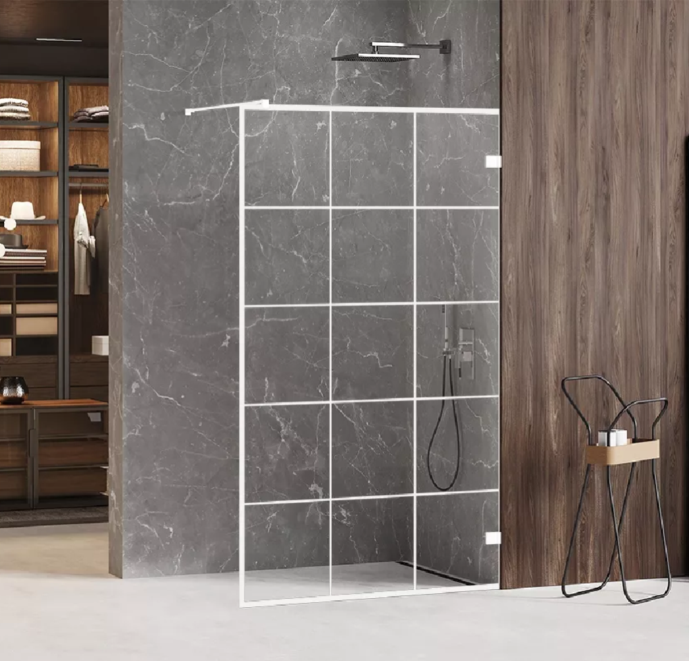 Box doccia walk-in bianco serigrafato 80 cm SANTORINI WHITE | Leroy Merlin