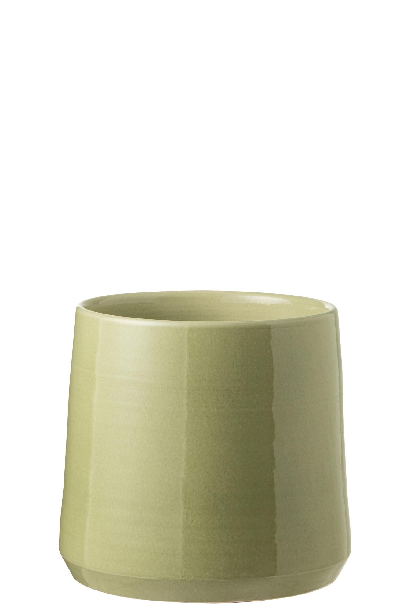 Cachepot rond ceramique vert 28x28x26cm | Leroy Merlin