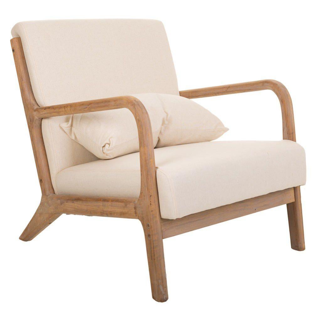 Fauteuil en bois rembourré 66x85x34/74h cm | Leroy Merlin