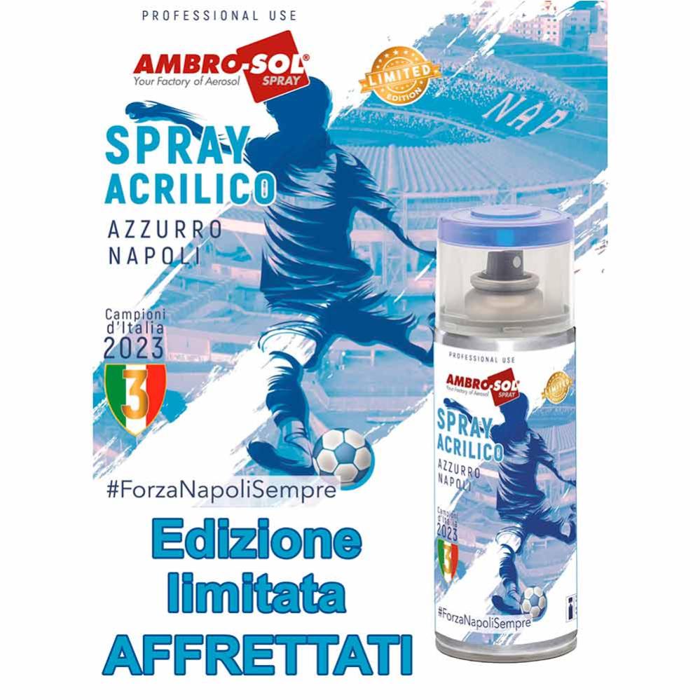 Vernice spray AZZURRO NAPOLI bomboletta commemorativa edizione limitata ...