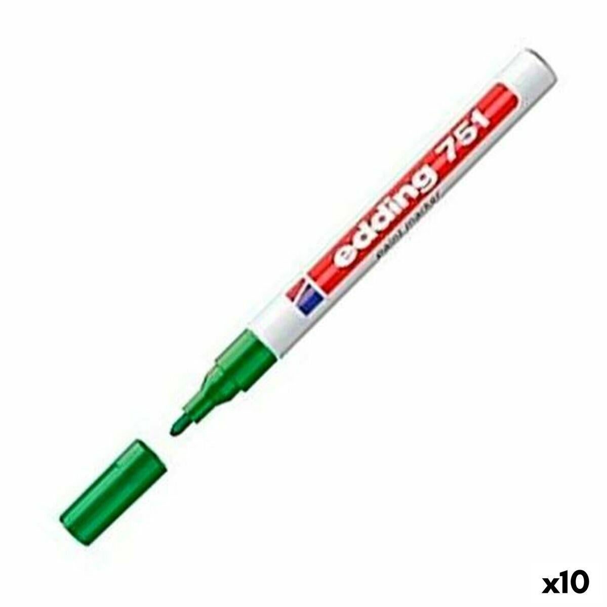Marqueur permanent Edding 751 Vert 10 Unités | Leroy Merlin