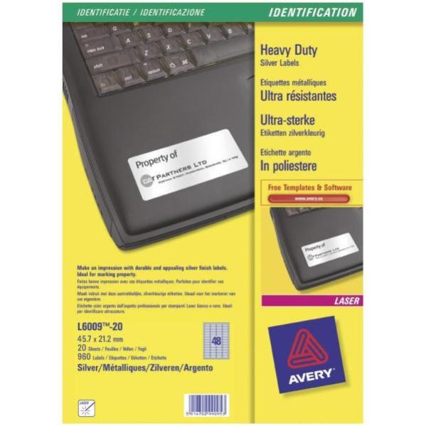 AVERY ETIC. POLIESTIERE ARGENTO 45 7X21 2 L6009-20 | Leroy Merlin
